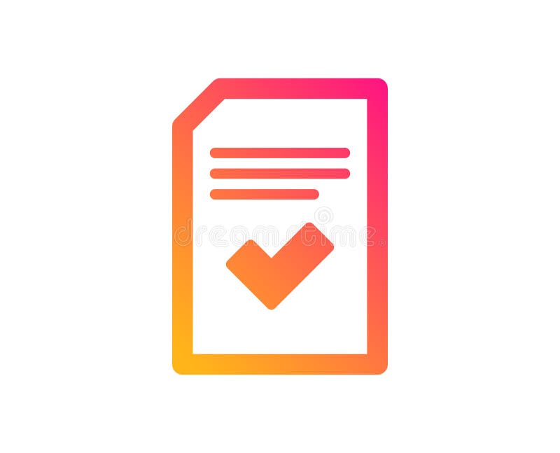 Checked Document Icon. File Sign. Vector Stock Vector - Illustration of ...
