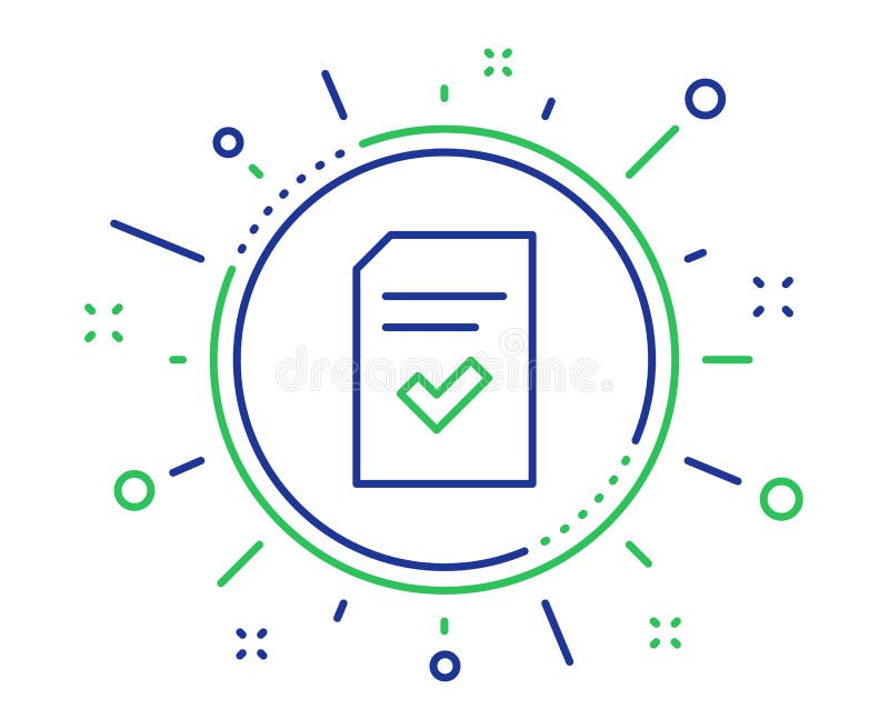 Checked Document Line Icon. File Sign. Vector Stock Vector ...