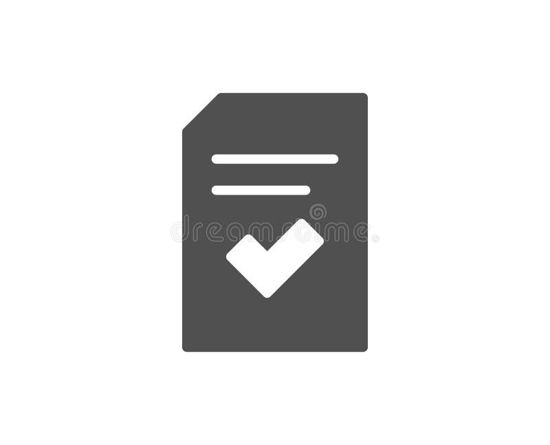 Checked Document Simple Icon. File Sign. Stock Vector - Illustration of ...