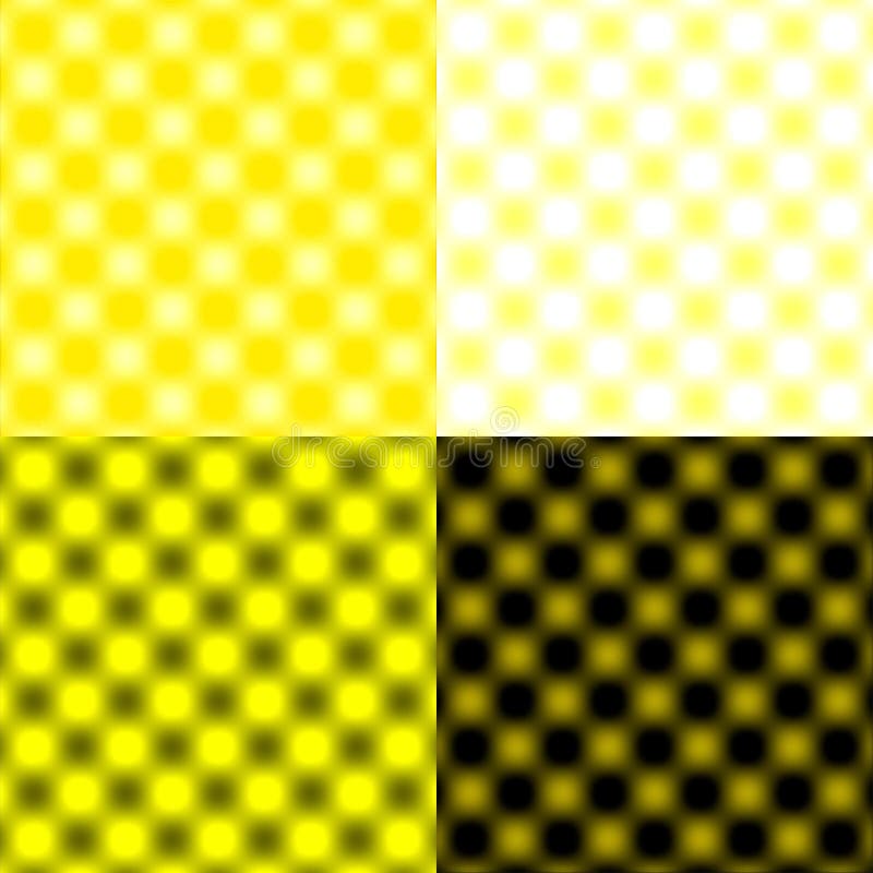 Checked Grid Circular Blur - Yellow & Black & White Stock Illustration ...