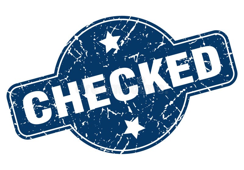 Checked stamp stock vector. Illustration of insignia - 148404841