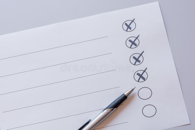 Checked List with Copy Space for Individual Adjustments Stock Image ...