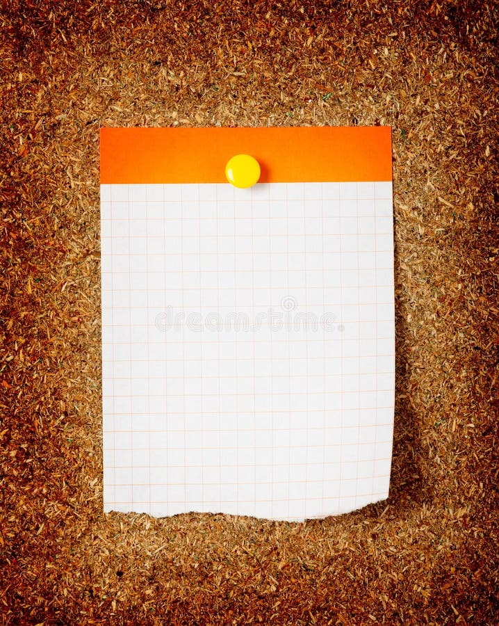 Checked Note Paper on a Cork Board Stock Image - Image of empty ...