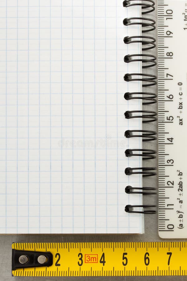 Checked Note Paper on White Stock Photo - Image of notebook, black ...