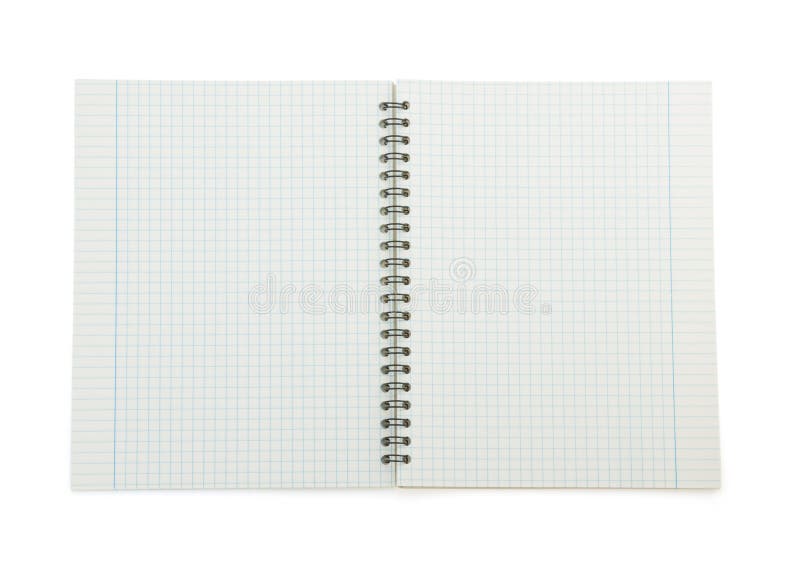 Checked Note Paper on White Stock Photo - Image of notebook, black ...