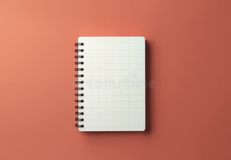 Notepad with Checkered Sheets on a Bright Background, Top View Stock ...