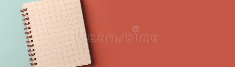 Notepad with Checkered Sheets on a Bright Background, Top View Stock ...