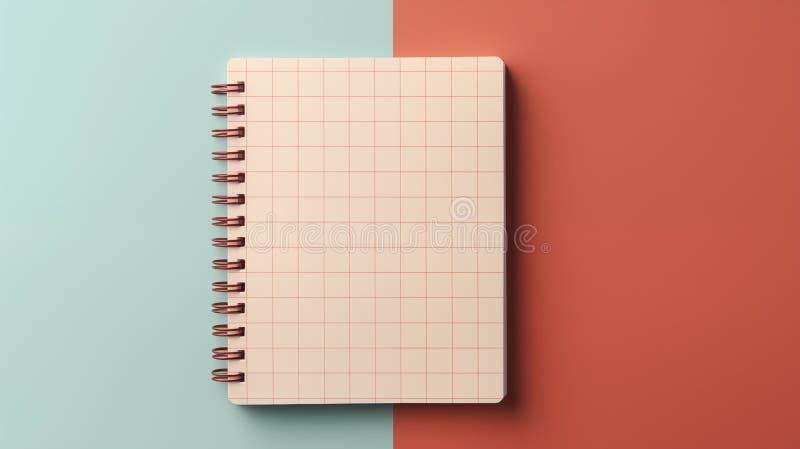Notepad with Checkered Sheets on a Bright Background, Top View Stock ...