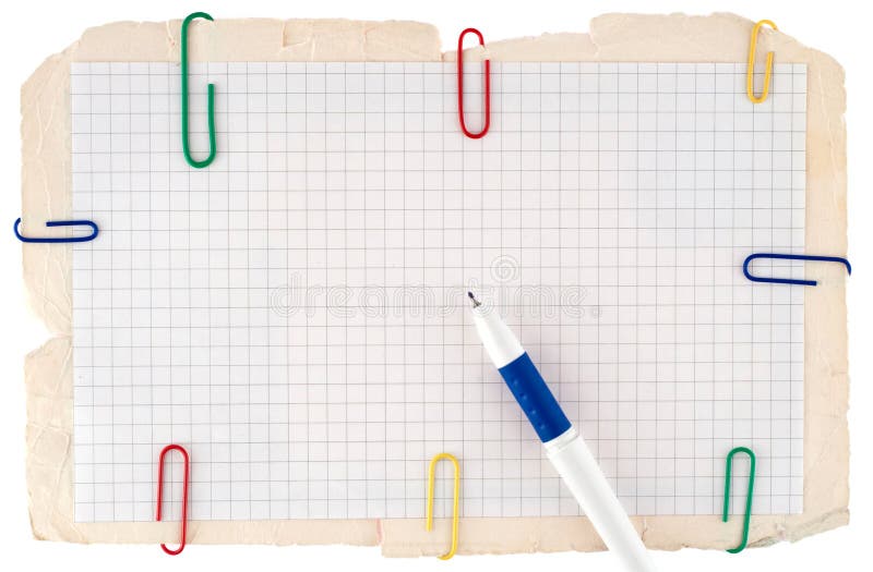 Checked notebook paper stock image. Image of blank, page - 15309289