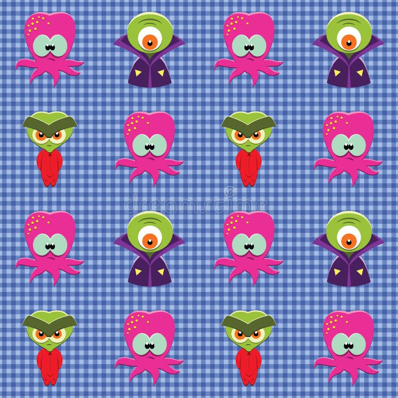 Checked Pattern with Cute Owls. Stock Vector - Illustration of retro ...