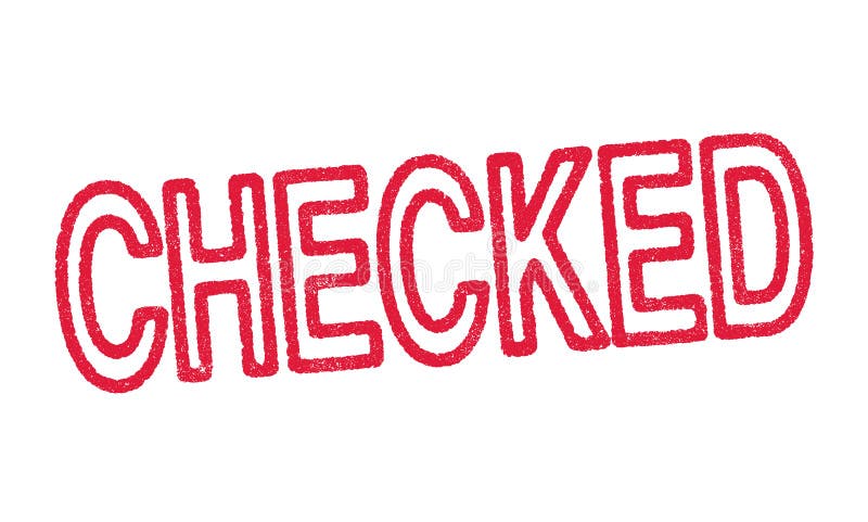Checked red ink stamp stock vector. Illustration of checkup - 348643803