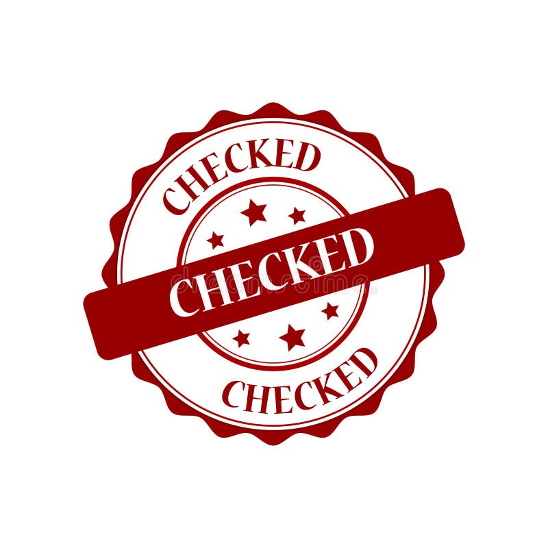 Checked stamp illustration stock vector. Illustration of design - 106965496