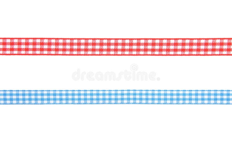 Red-white Checked Ribbon with Paper on White Stock Photo - Image of ...