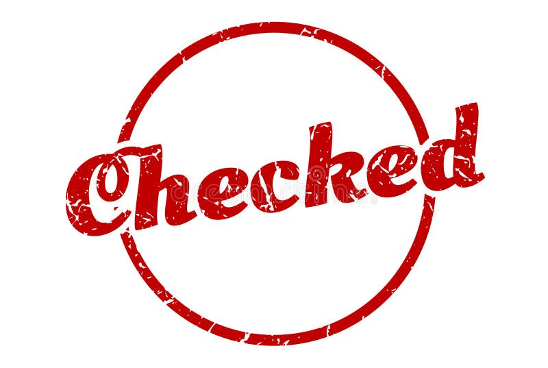 Checked Sign. Checked Round Vintage Stamp Stock Vector - Illustration ...