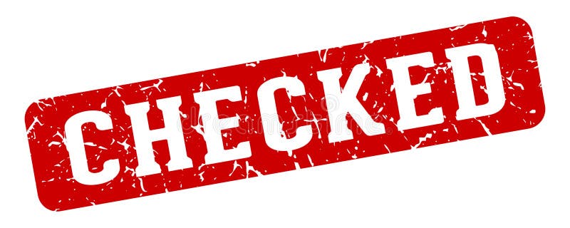 Checked Rectangular Sign. Checked Stamp Stock Vector - Illustration of ...