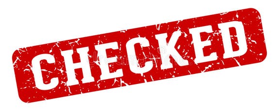 Checked Rectangular Sign. Checked Stamp Stock Vector - Illustration of ...