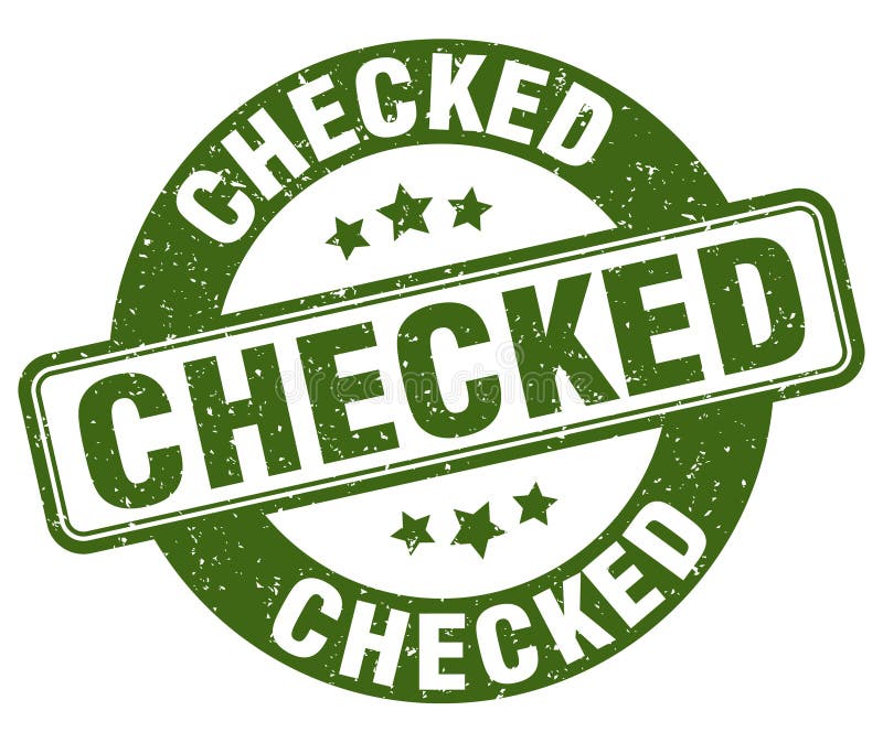 Checked Stamp. Checked Label. Round Grunge Sign Stock Vector ...