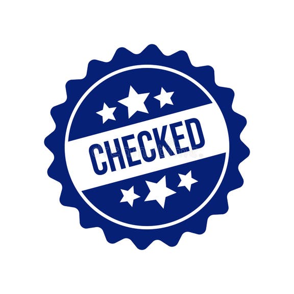 CHECKED Seal Badge Banner Stamp Template Solid Color with Grunge Effect ...