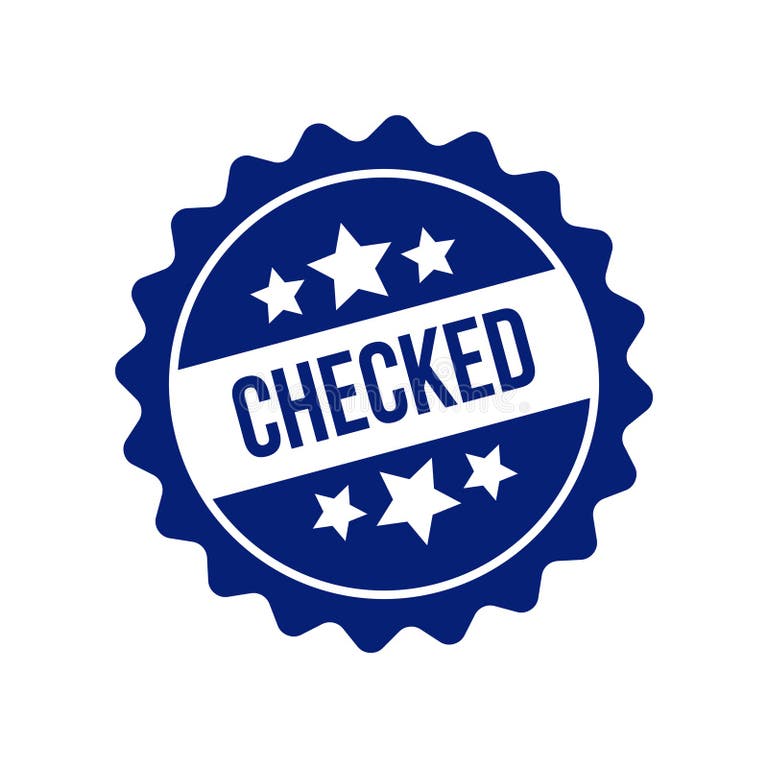 CHECKED Seal Badge Banner Stamp Template Solid Color with Grunge Effect ...