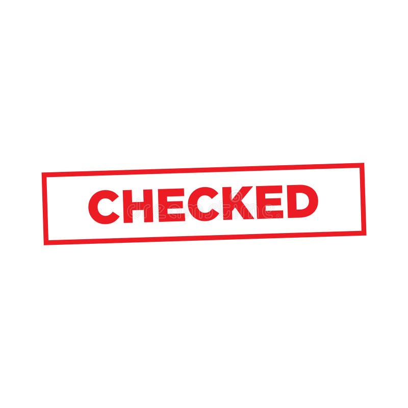 CHECKED Seal Badge Banner Stamp Template Solid Color with Grunge Effect ...