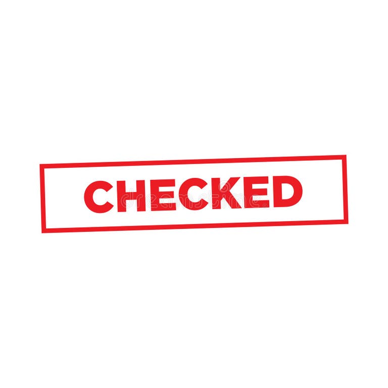 CHECKED Seal Badge Banner Stamp Template Solid Color with Grunge Effect ...