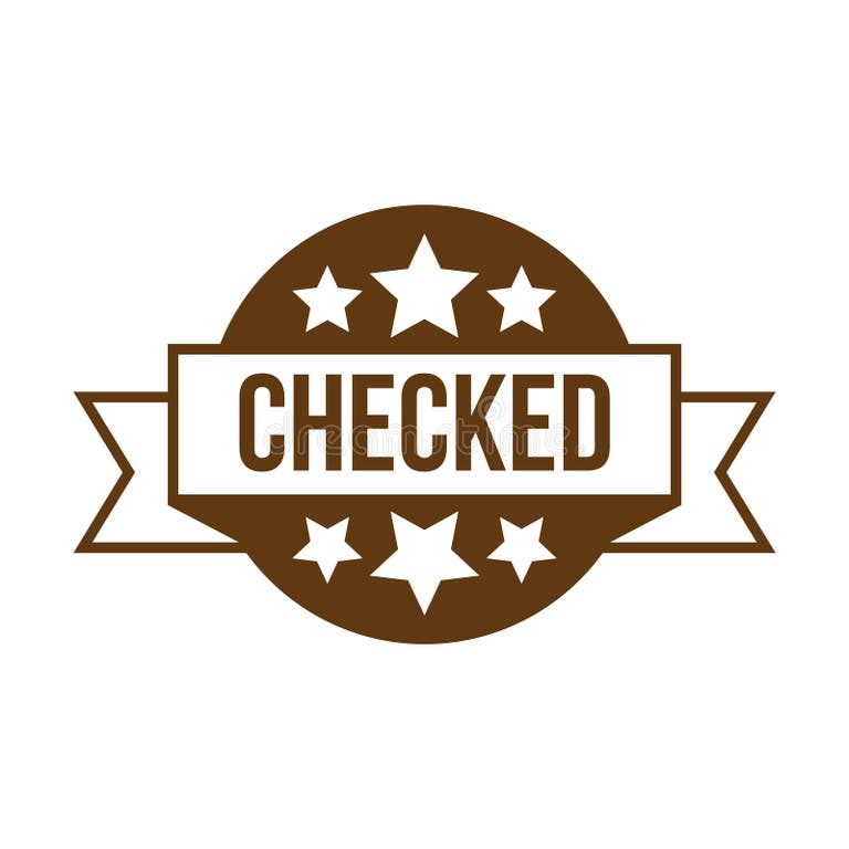 CHECKED Seal Badge Banner Stamp Template Solid Color with Grunge Effect ...