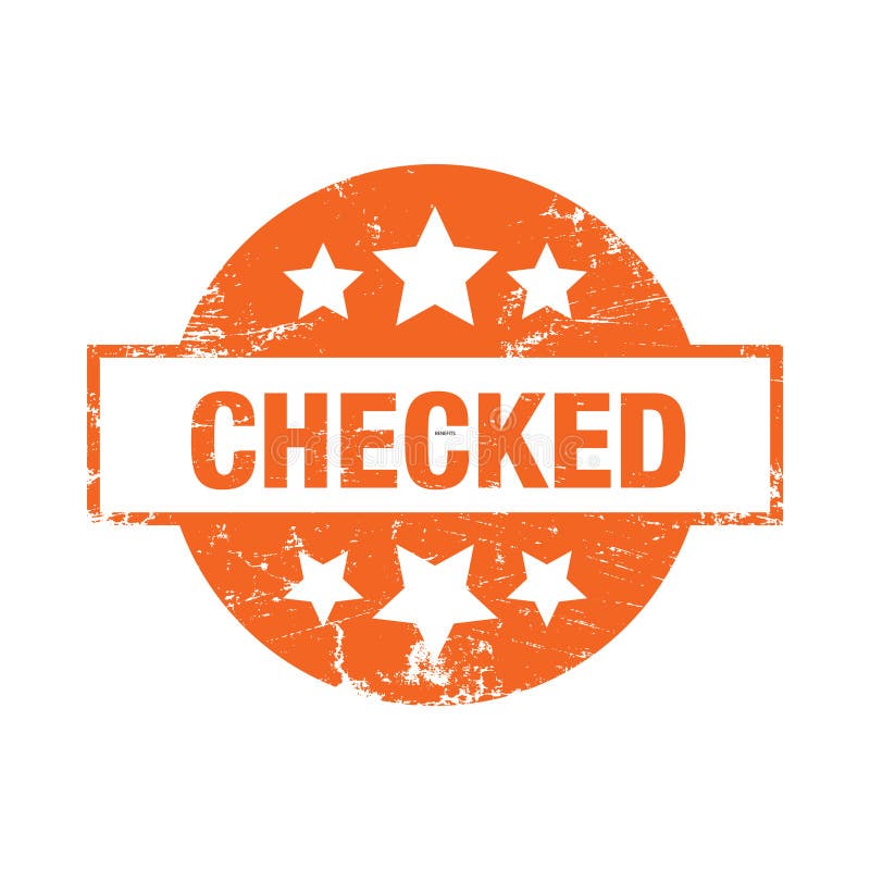 CHECKED Seal Badge Banner Stamp Template Solid Color with Grunge Effect ...