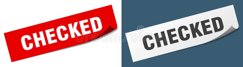 Checked Sticker. Checked Sign Set Stock Vector - Illustration of paper ...