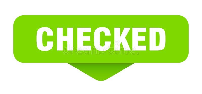 Checked Sticker. Checked Sign on Transparent Background Stock Vector ...
