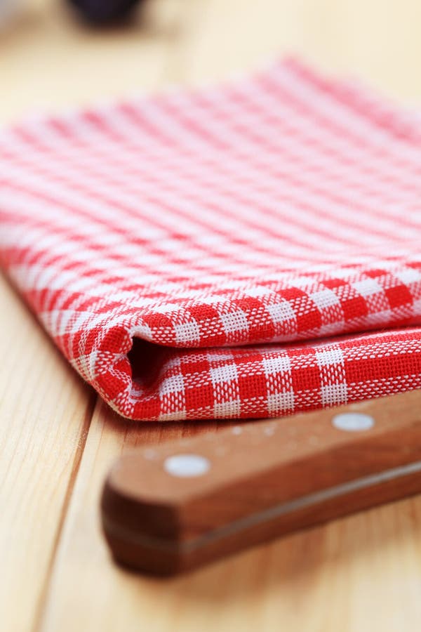 Checked tea towel stock photo. Image of closeup, studio - 12687226