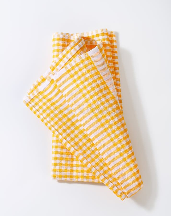 Checked tea towel stock photo. Image of shot, yellow - 57053262