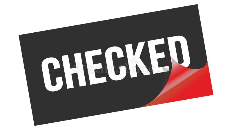 CHECKED Text on Black Red Sticker Stamp Stock Illustration ...