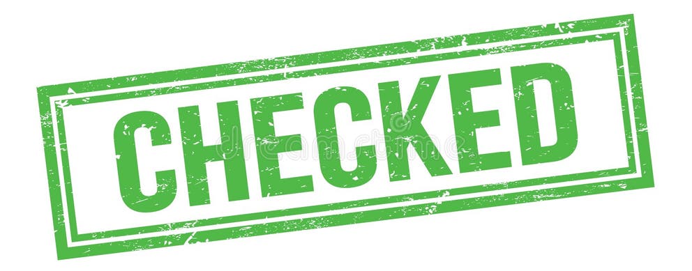 CHECKED Text on Green Grungy Vintage Stamp Stock Illustration ...