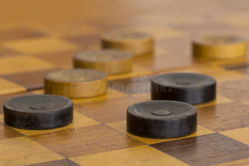 Checker Board with Checkers Stock Image - Image of recreation, checker ...