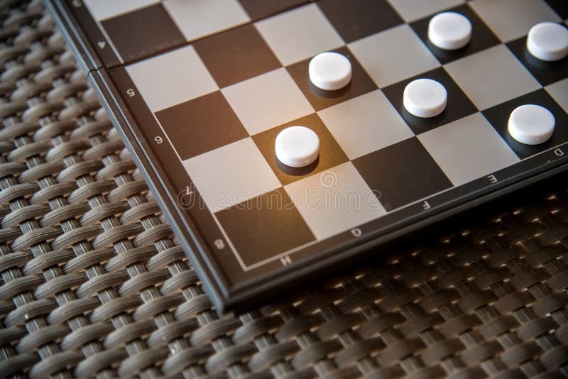 Checker Board with Checkers Game Stock Image - Image of gameplay ...