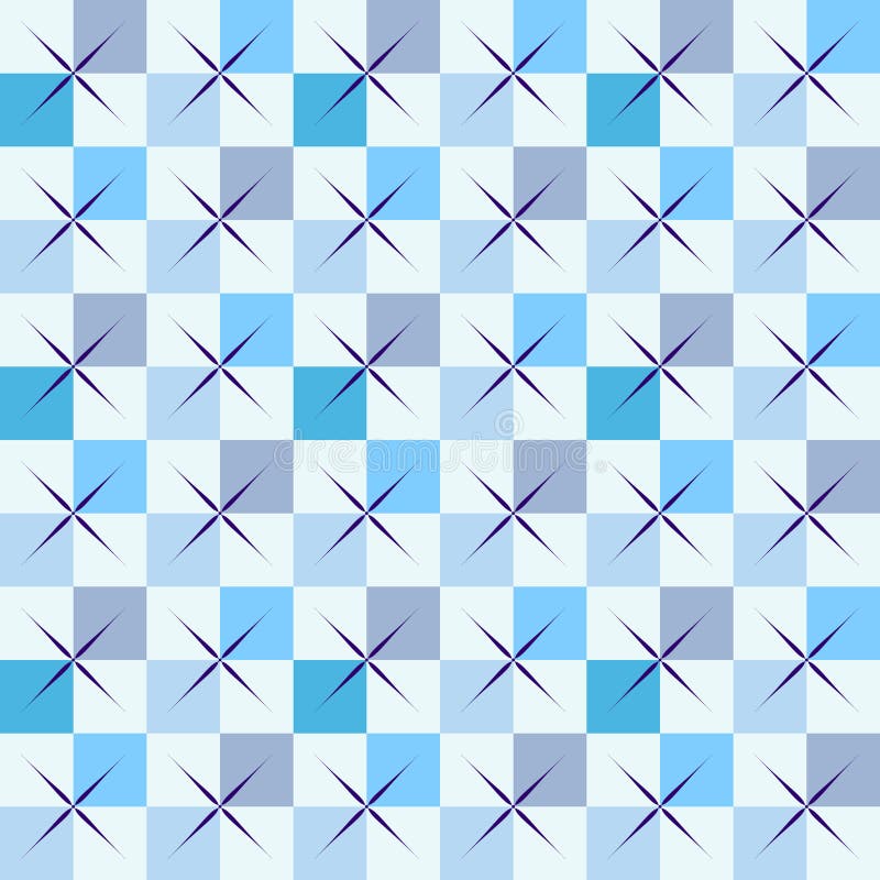 Checker Board, Star Shape Abstract Seamless Pattern. Decorative ...