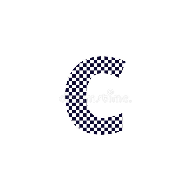 Checker Pattern Vector Logo Letter C Stock Vector - Illustration of ...