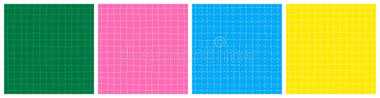 Checker Seamless Patterns Set. Vector Notebook Warped Texture Stock ...