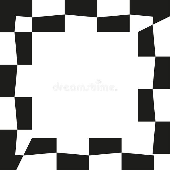 Checker Square Frame. Vector Black White Border. Abstract Graphic ...