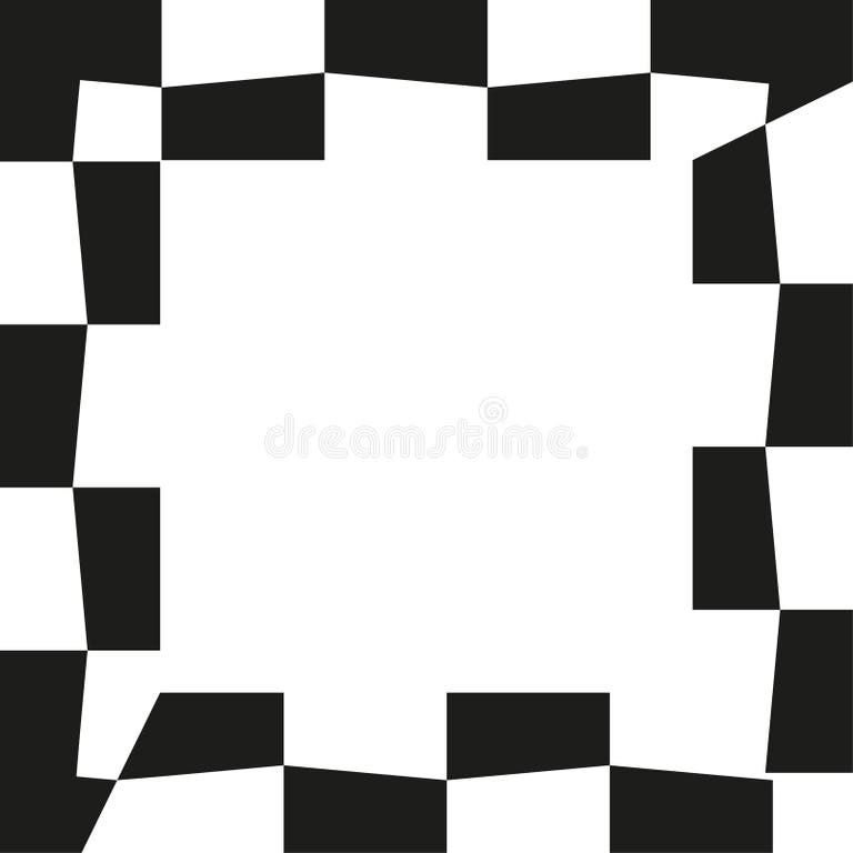 Checker Square Frame. Vector Black White Border. Abstract Graphic ...