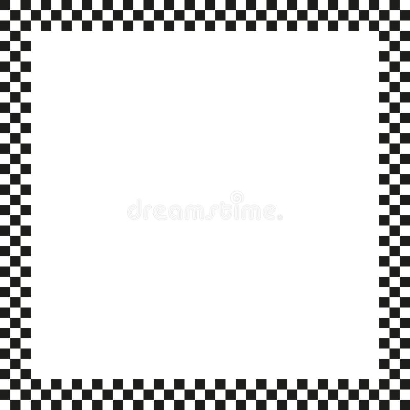 Checkerboard Border Frame. Black and White. Simple Square Pattern ...