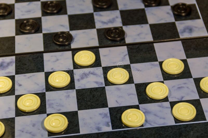 Checkerboard with Checkers. Game Concept. Board Game Stock Photo ...