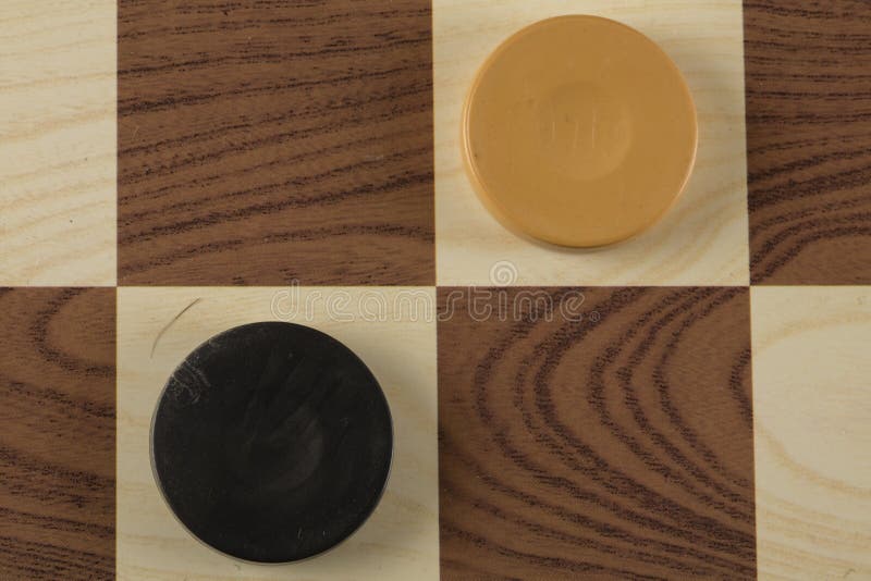 Checkerboard with Checkers Game Concept Stock Image - Image of ...