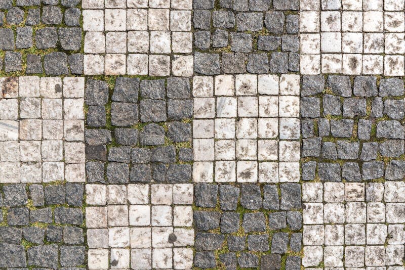 Checkerboard Cobblestone Street Stock Image - Image of sidewalk, czech ...