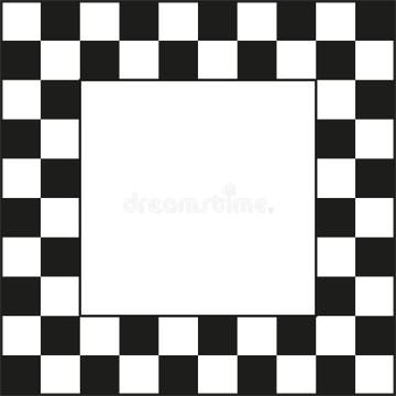 Checkerboard Corner Frame. Black and White Squares. Chess Pattern ...