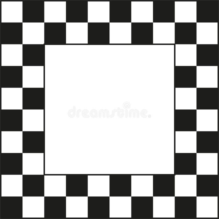 Checkerboard Corner Frame. Black and White Squares. Chess Pattern ...