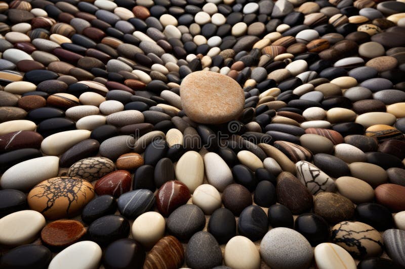 A Checkerboard Design Made Using Dark and Light Colored Pebbles Stock ...
