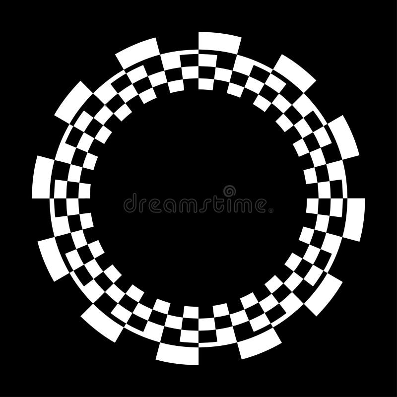 Circle Checkerboard Frame, Spiral Design Border Pattern, Copy Space ...