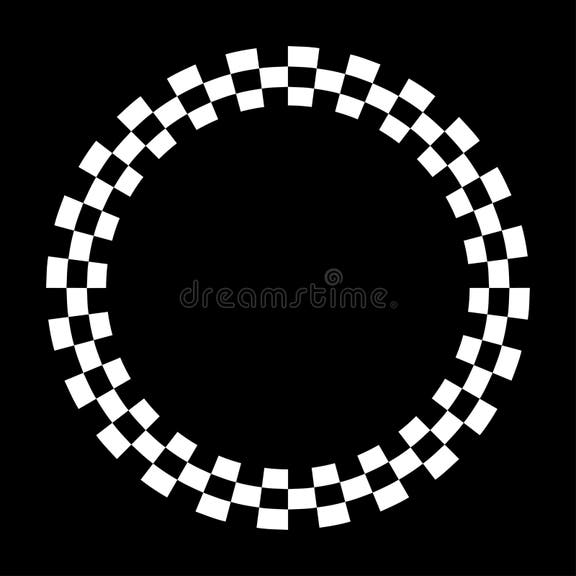 Circle Checkerboard Frame, Spiral Design Border Pattern, Black ...