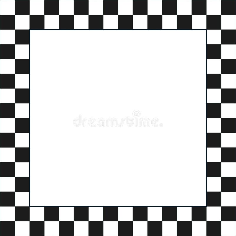 Checkerboard Frame. Black and White Border. Classic Geometric Design ...